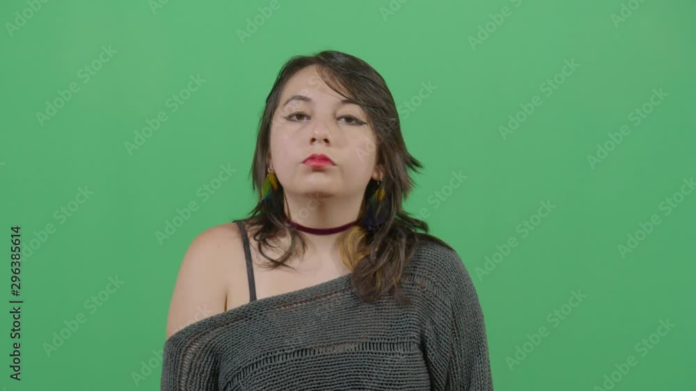 Woman Showing Both Sides Of The Face. Studio Isolated Shot Against ...