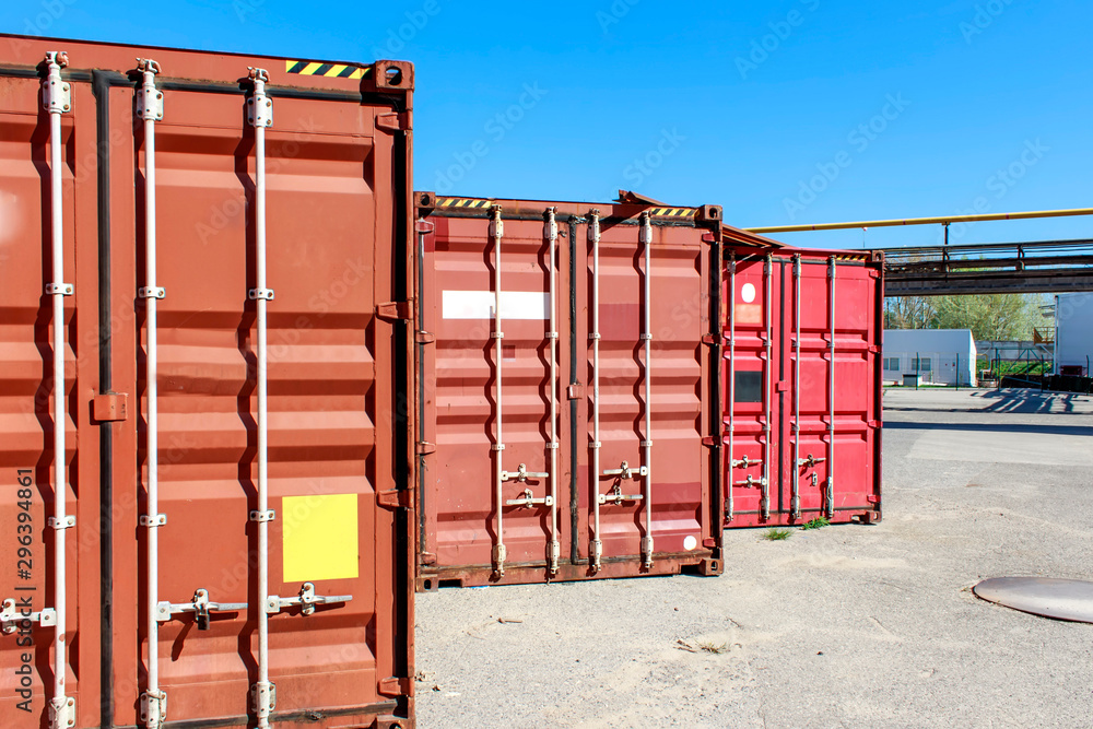 Industrial containers box for import export concept and transportation ...
