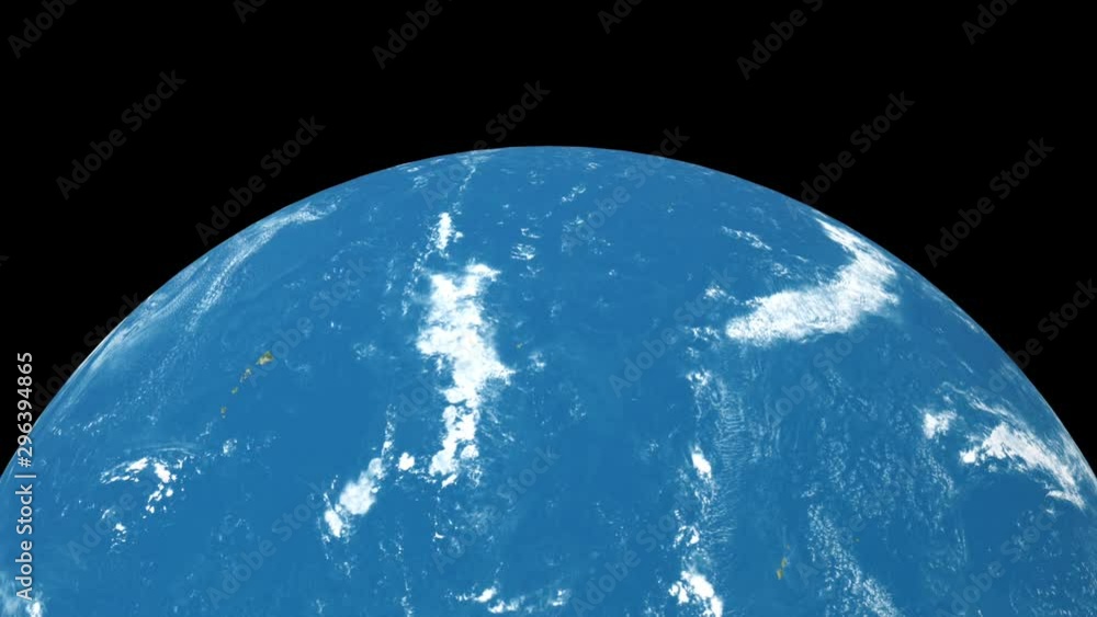 Realistic rotating Earth planet isolated on black background. Spinning ...