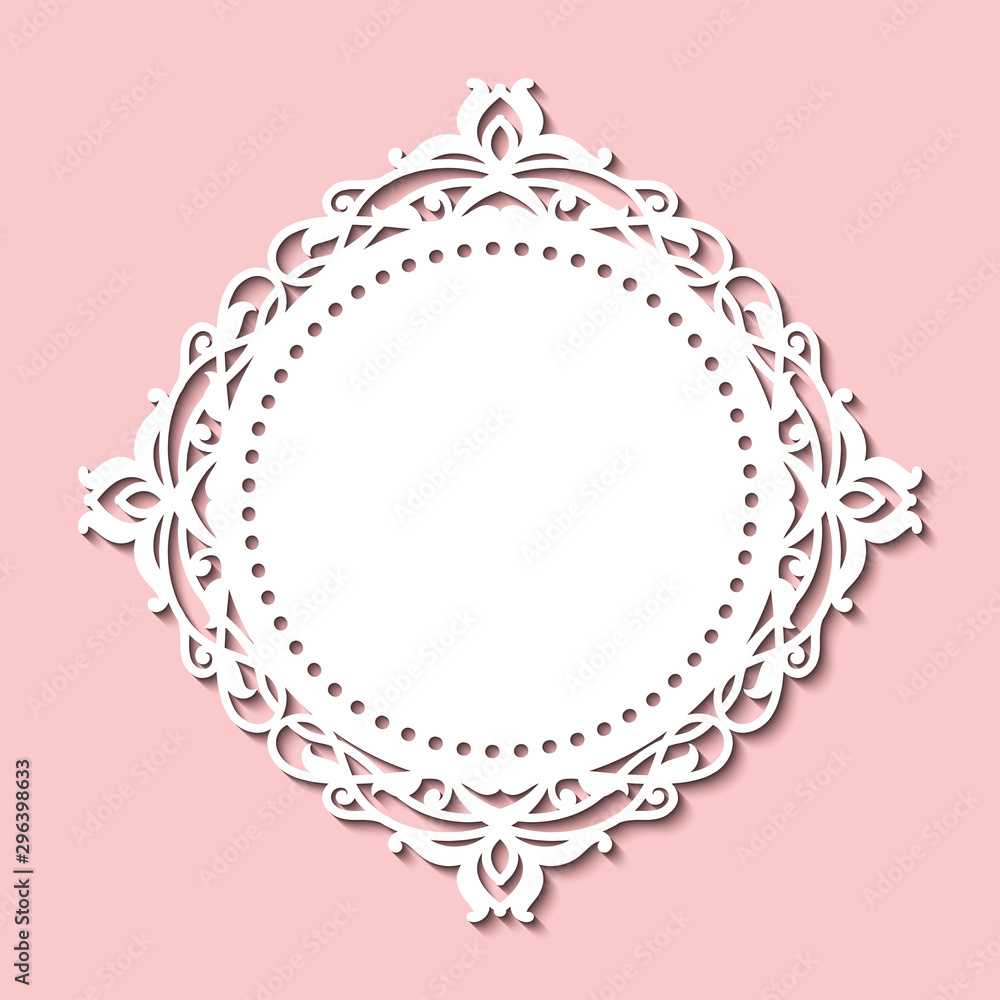 Pink Wedding Invitation Circle Borders