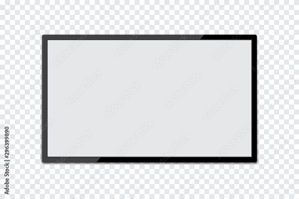 Realistic TV with empty screen on a transparent background Stock Vector ...