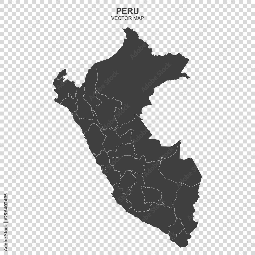 political map of Peru isolated on transparent background Stock Vector ...