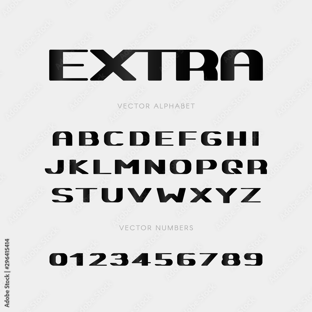 Extra bold vector letters and numbers set. Uppercase contrast font for ...