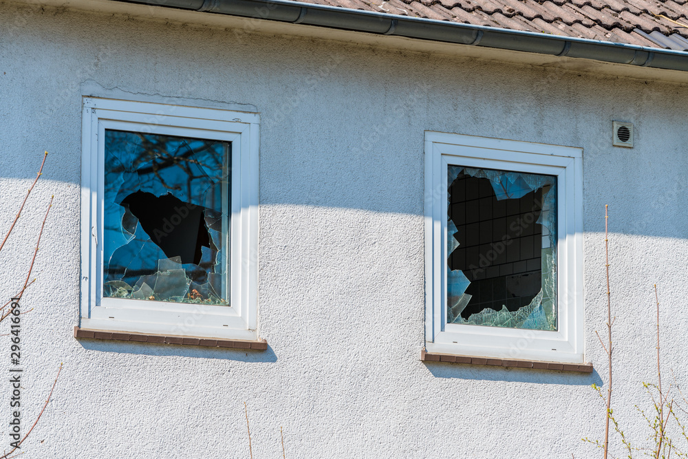 Cracked House Window