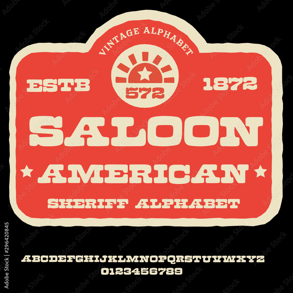 Wild West typeface / Retro alphabet in western style / Slab Serif type ...