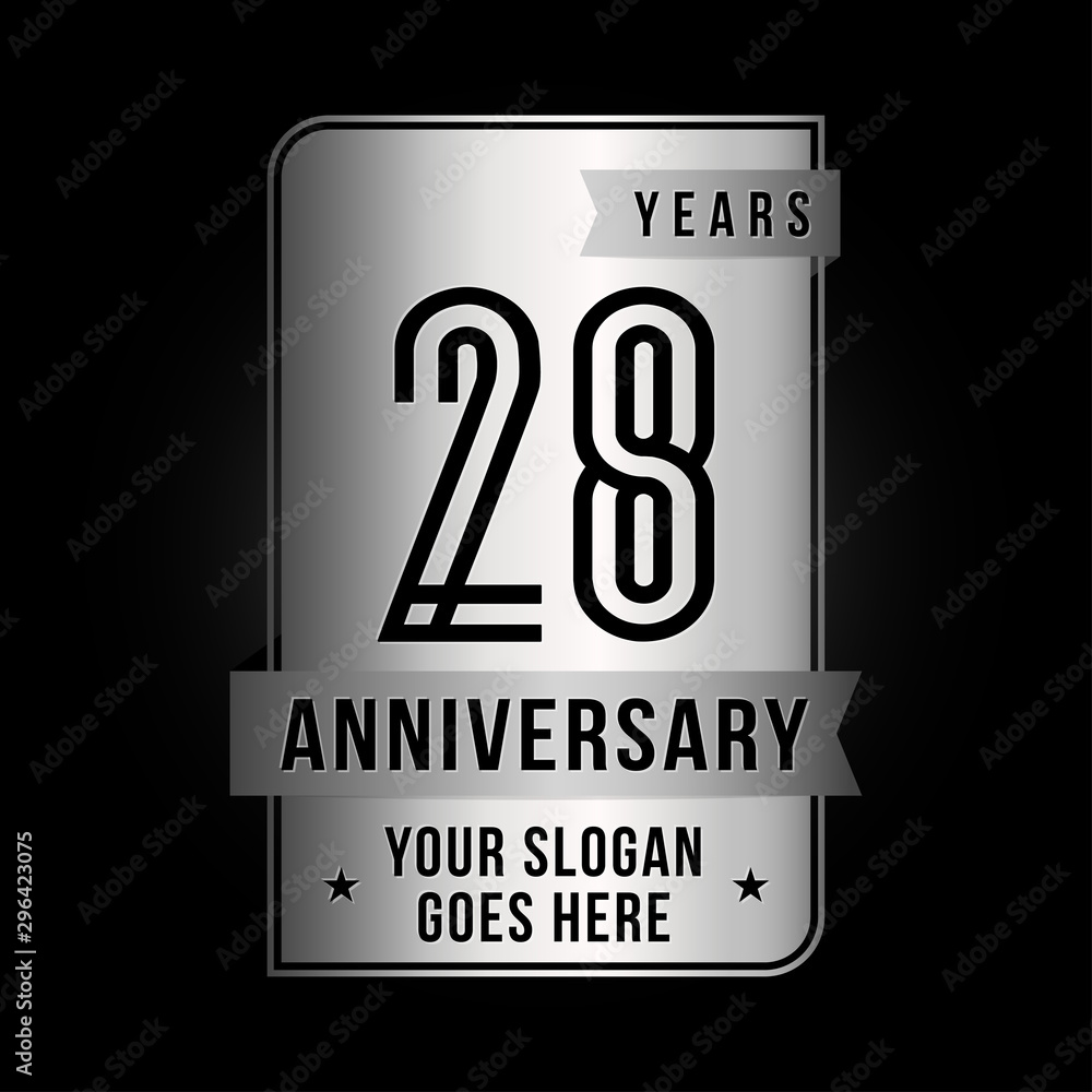 28 years anniversary design template. Twenty-eight years celebration ...