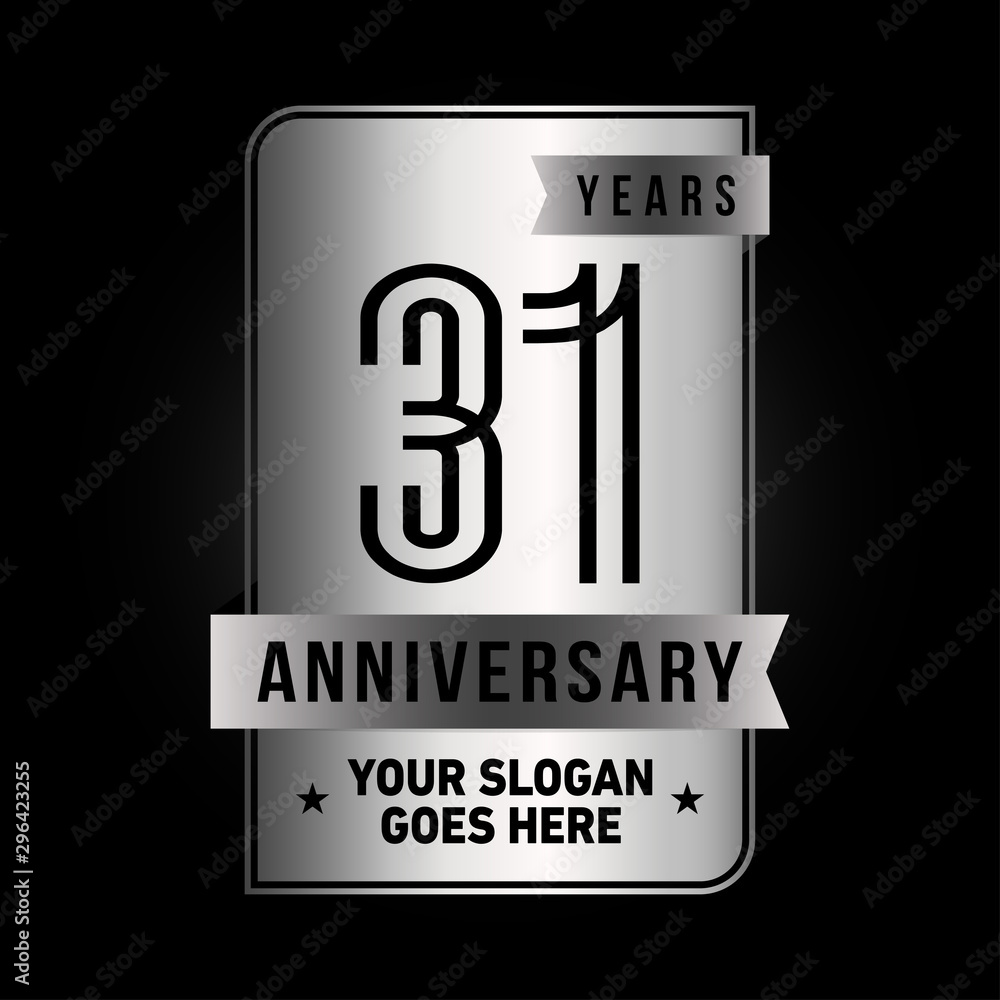 31 years anniversary design template. Thirty-one years celebration logo ...