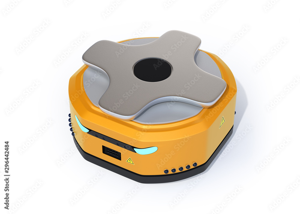 Autonomous Mobile Robot isolated on white background. 3D rendering ...