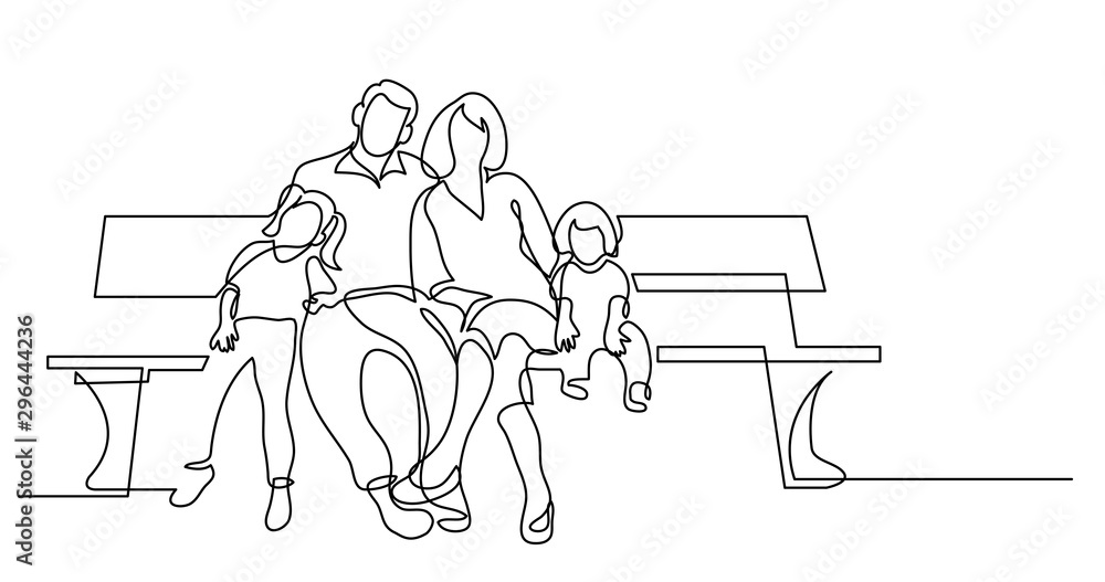 Sketches Of People Sitting On A Bench