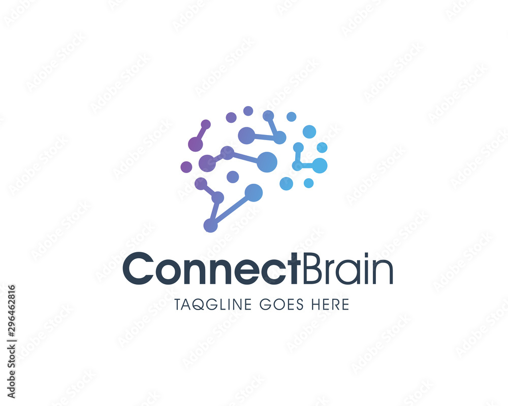 Creative Digital Brain Logo Design Template Stock Vector | Adobe Stock