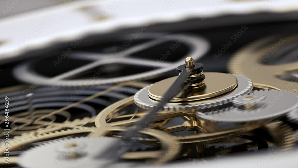 Macro Shot Clock Face and Internal Working Mechanism with Rapidly ...