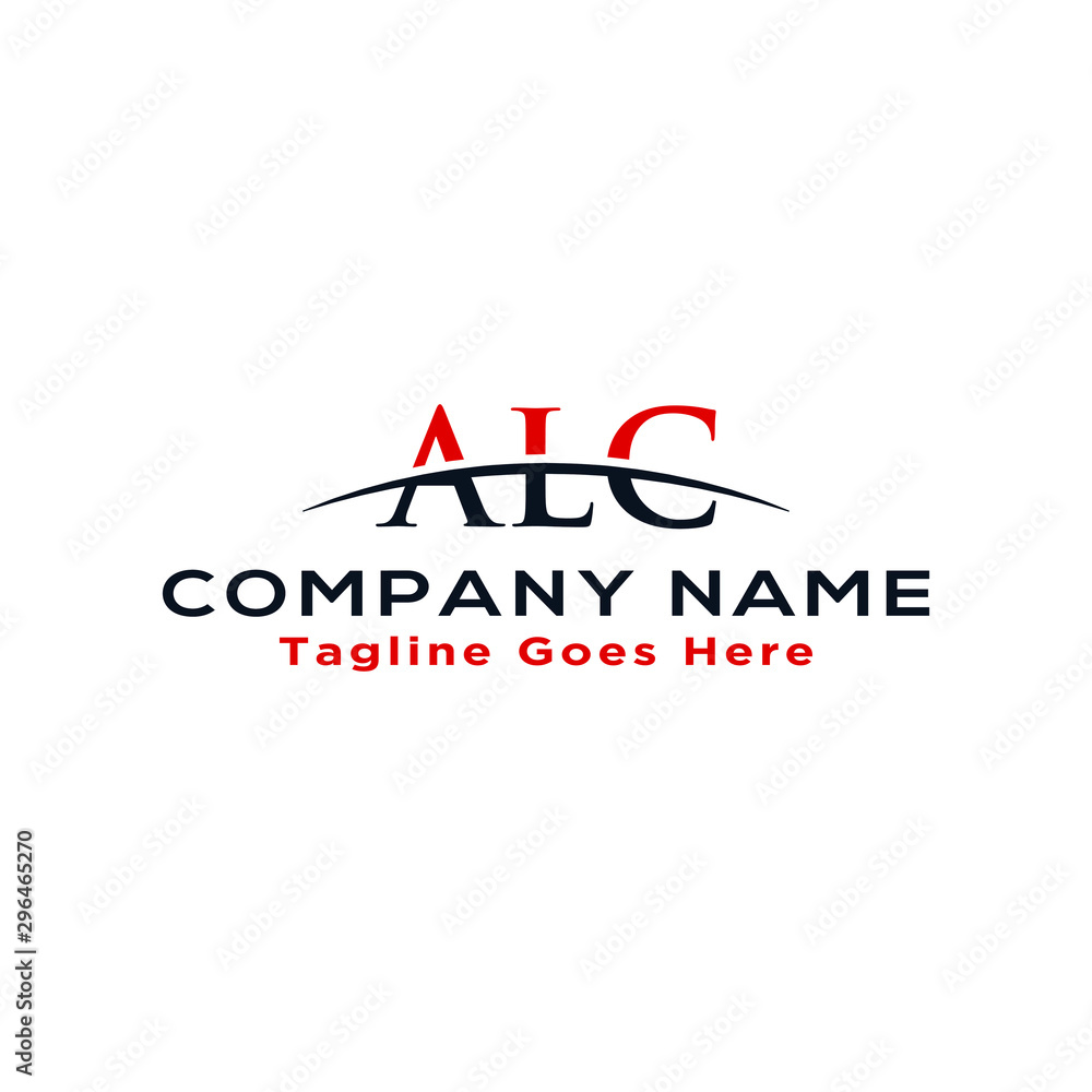 Initial letter ALC, overlapping movement swoosh horizon logo company ...