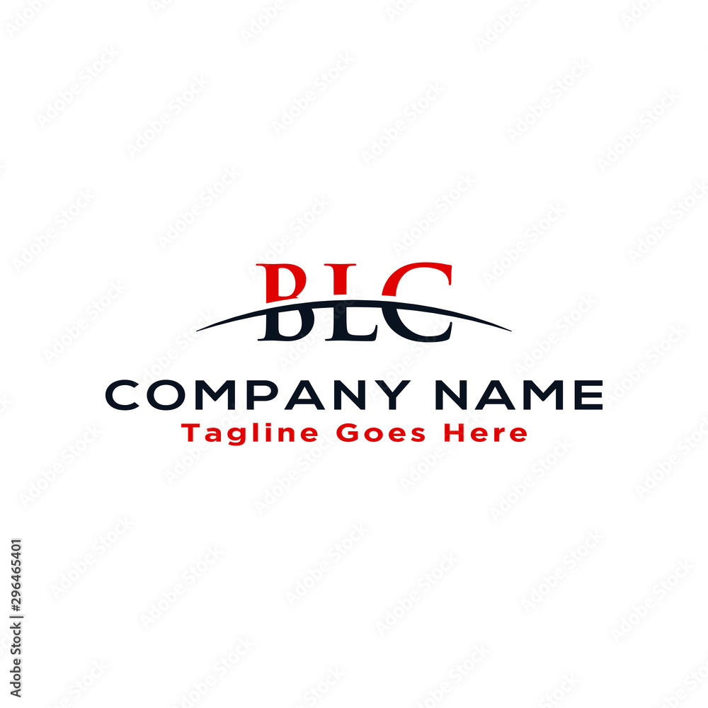 Initial letter BLC, overlapping movement swoosh horizon logo company ...