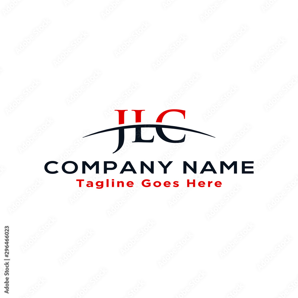 Initial letter KLC, overlapping movement swoosh horizon logo company ...