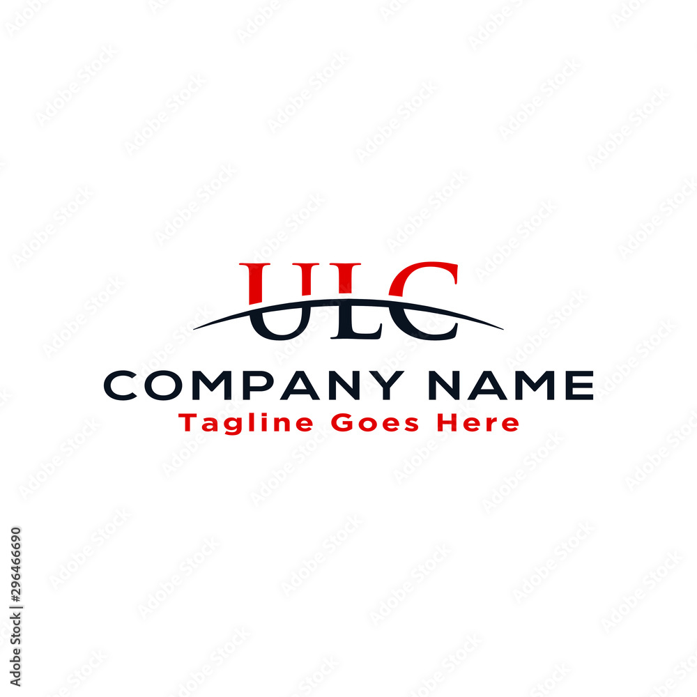 Initial letter ULC, overlapping movement swoosh horizon logo company ...