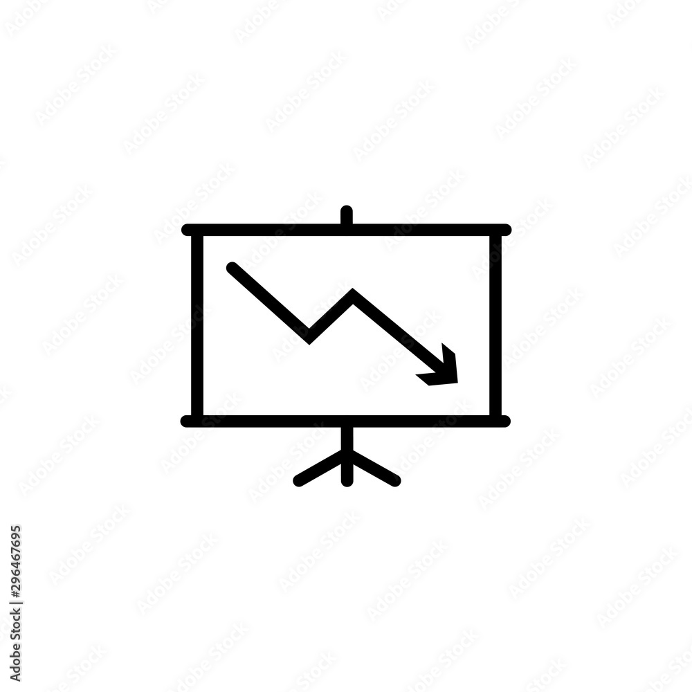Statistic icon. Presentation board sign. Defaulted chart symbol ...