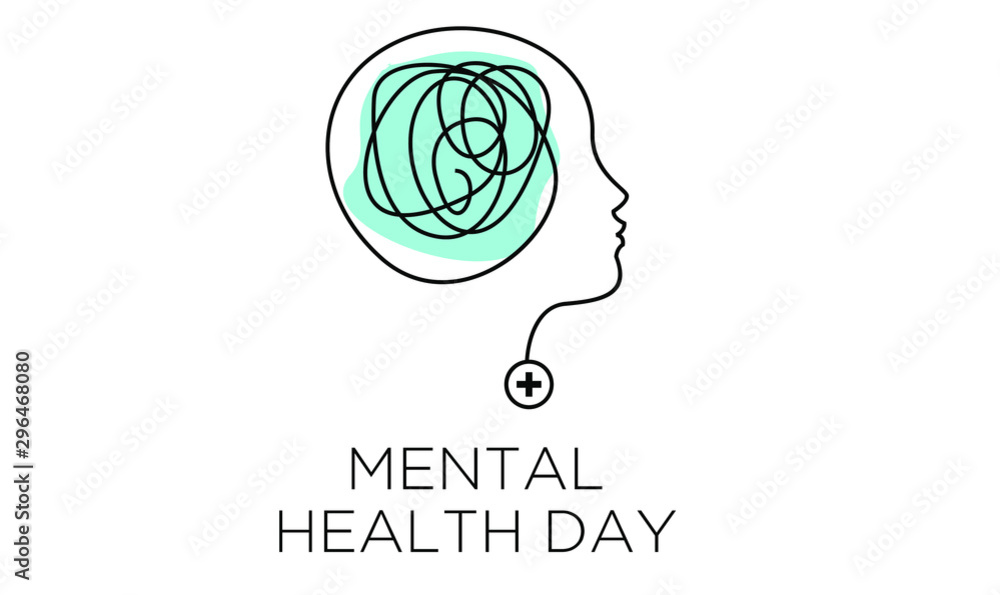 mental health depression awareness illustration vector banner Stock ...