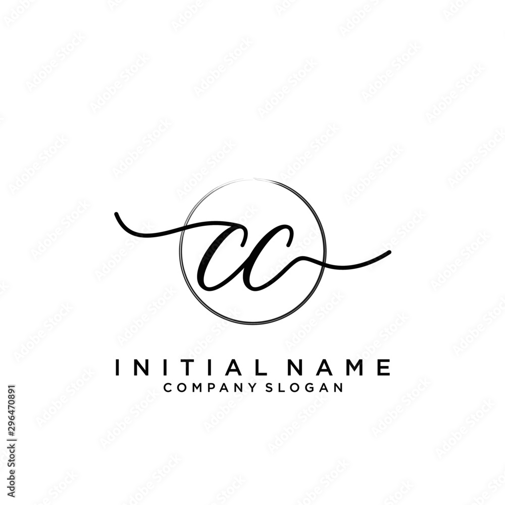 CC Initial handwriting logo with circle template vector. Stock Vector ...