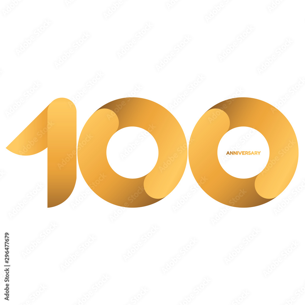 Handwriting celebrating, anniversary of number 100, 100th year ...