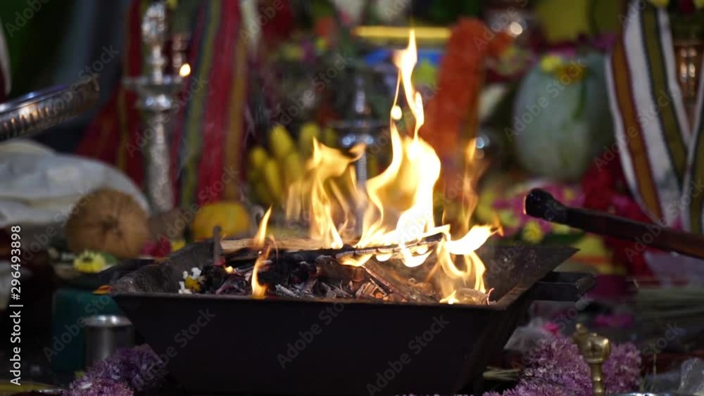 Agni kund which is a traditional fire pit of Indian culture is being ...