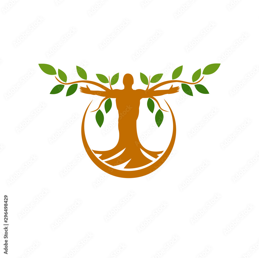 TREES WITH PEOPLE LOGO VECTOR Stock Vector | Adobe Stock