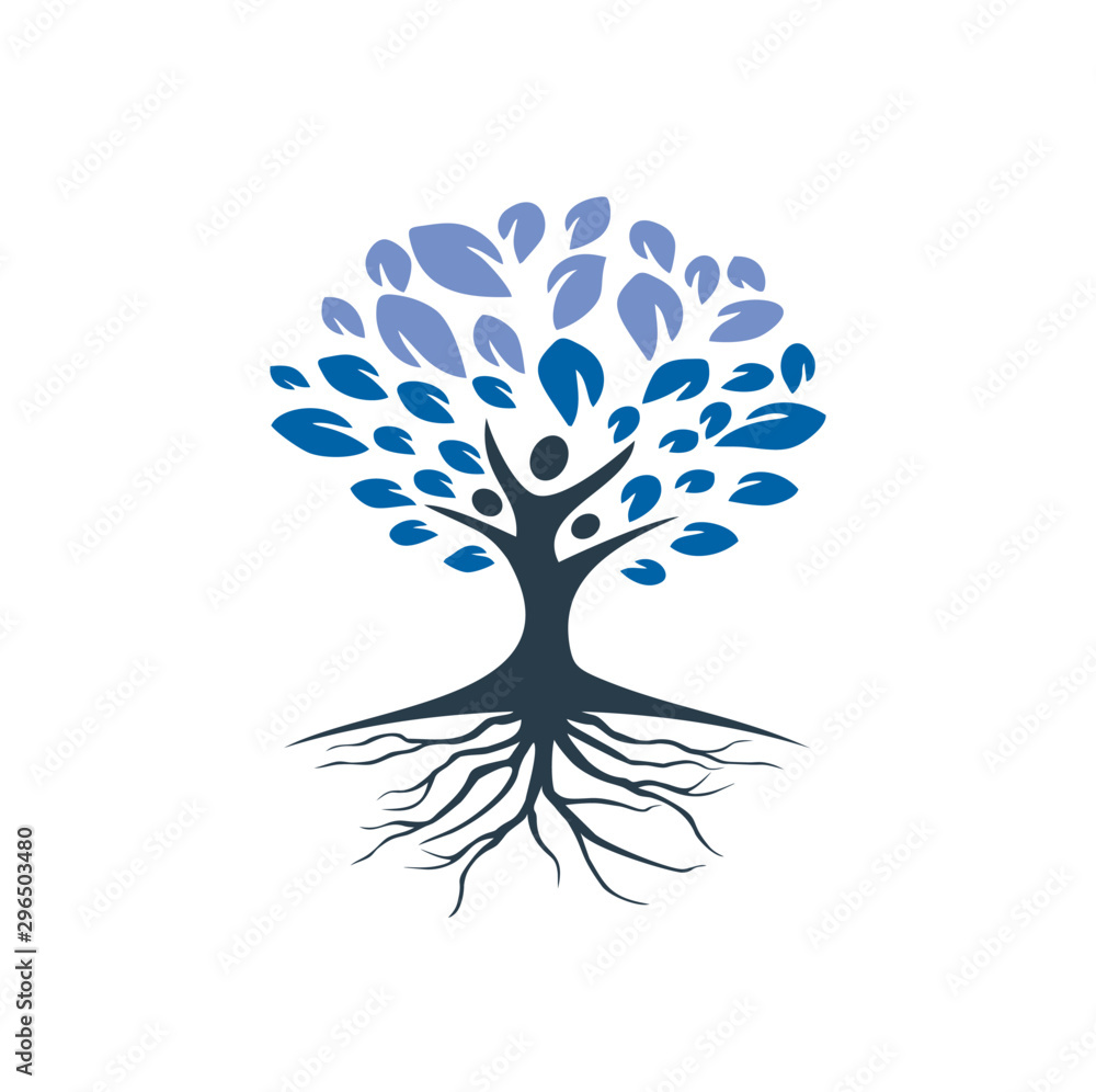 TREES WITH PEOPLE LOGO VECTOR Stock Vector | Adobe Stock