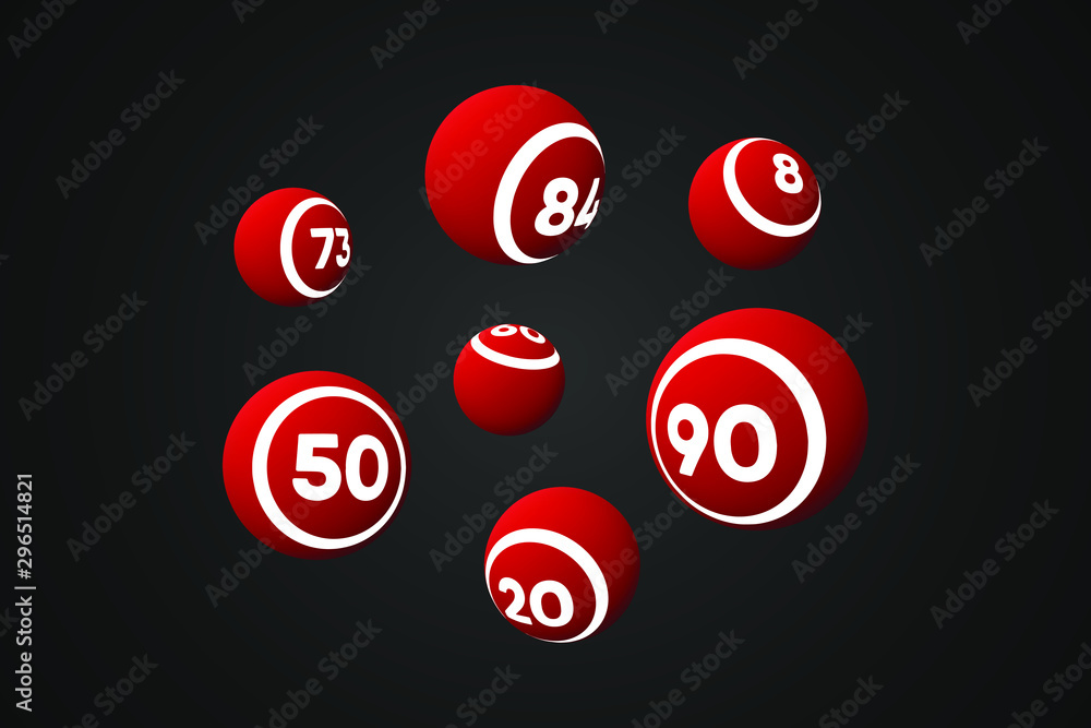 Red Bingo Balls Vector Illustration Stock Vector | Adobe Stock