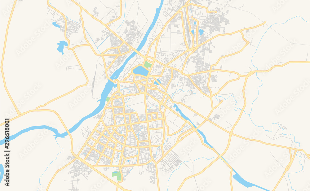 Printable street map of Kota, India Stock Vector | Adobe Stock