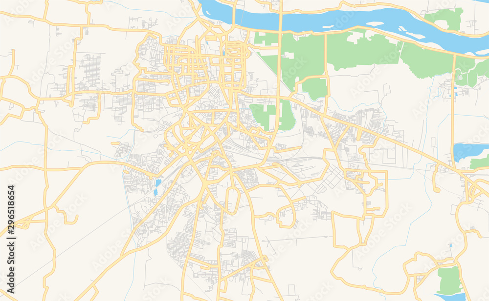 Printable street map of Tiruchirappalli, India Stock Vector | Adobe Stock