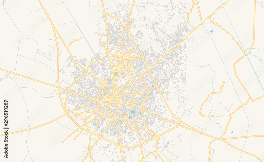 Printable street map of Aligarh, India Stock Vector | Adobe Stock
