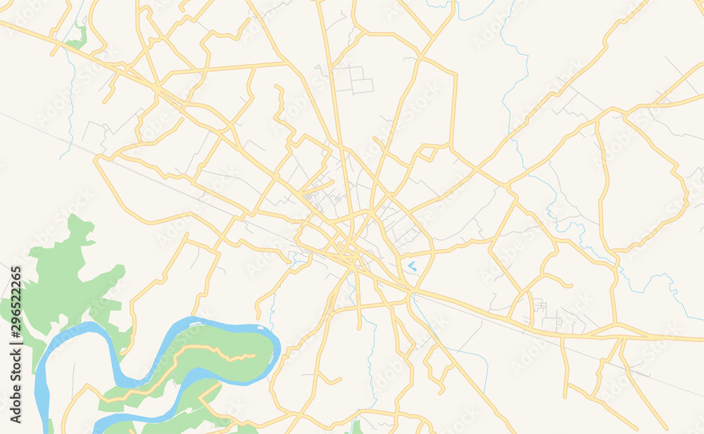 Printable street map of Firozabad, India Stock Vector | Adobe Stock