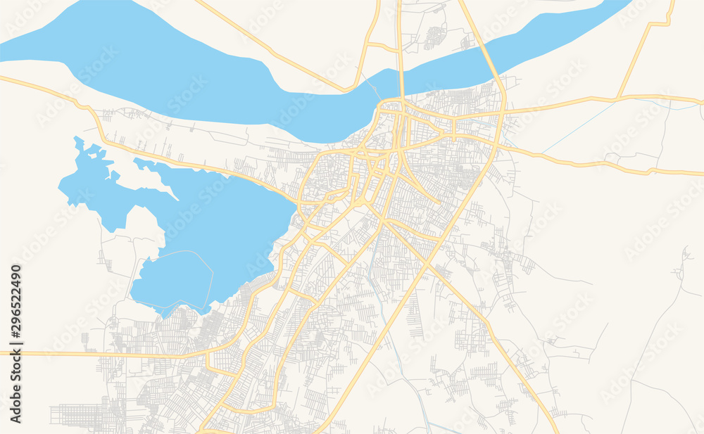 Printable street map of Nellore, India Stock Vector | Adobe Stock