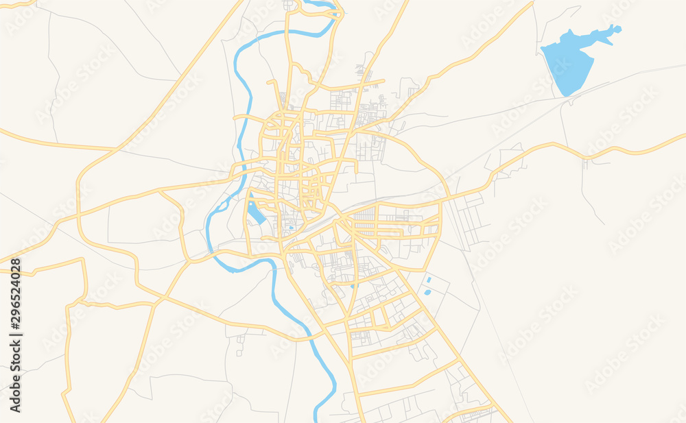 Printable street map of Ujjain, India Stock Vector | Adobe Stock