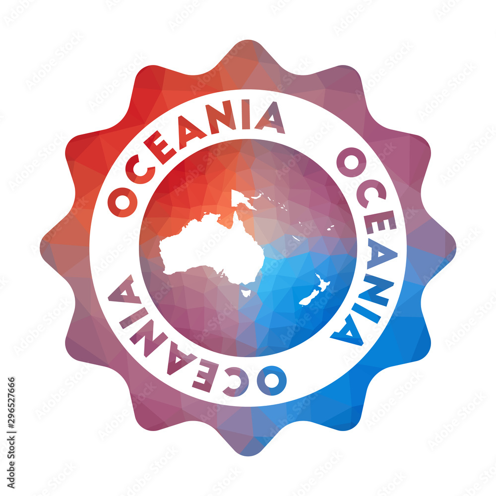 Oceania low poly logo. Colorful gradient travel logo of the continent ...