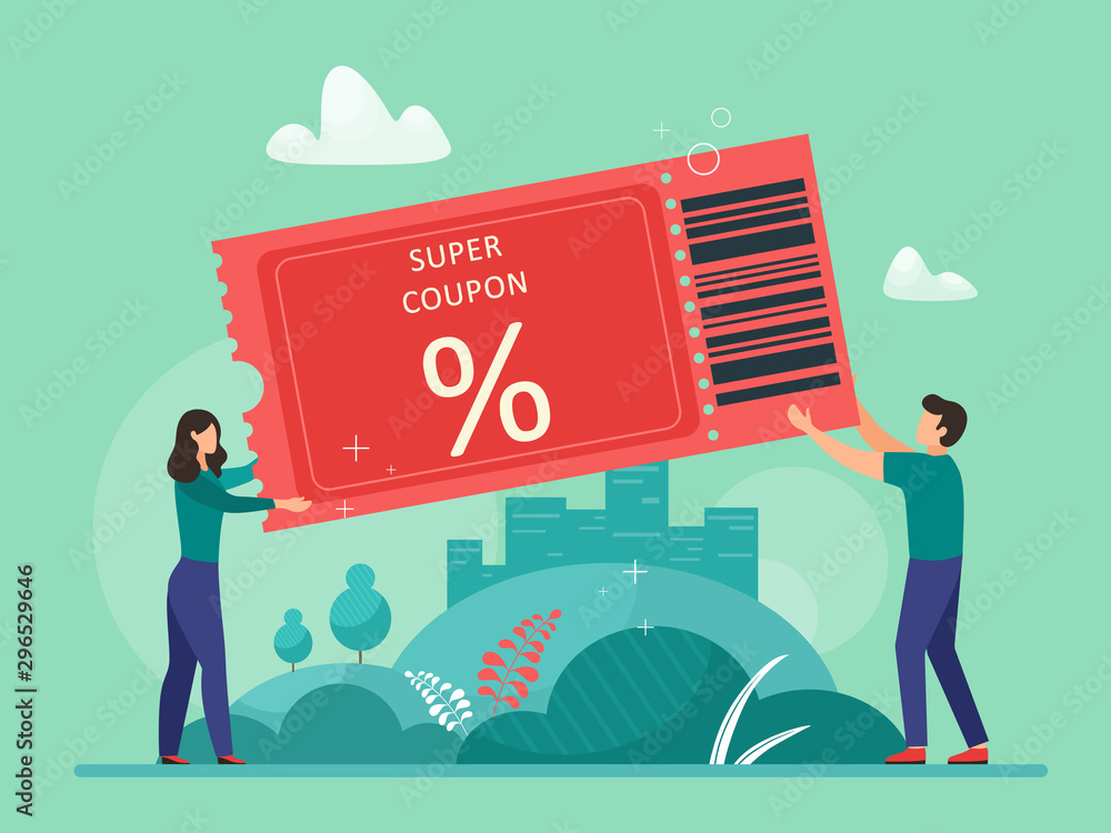 Coupon vector illustration. Concept for discounts, voucher, promotion ...