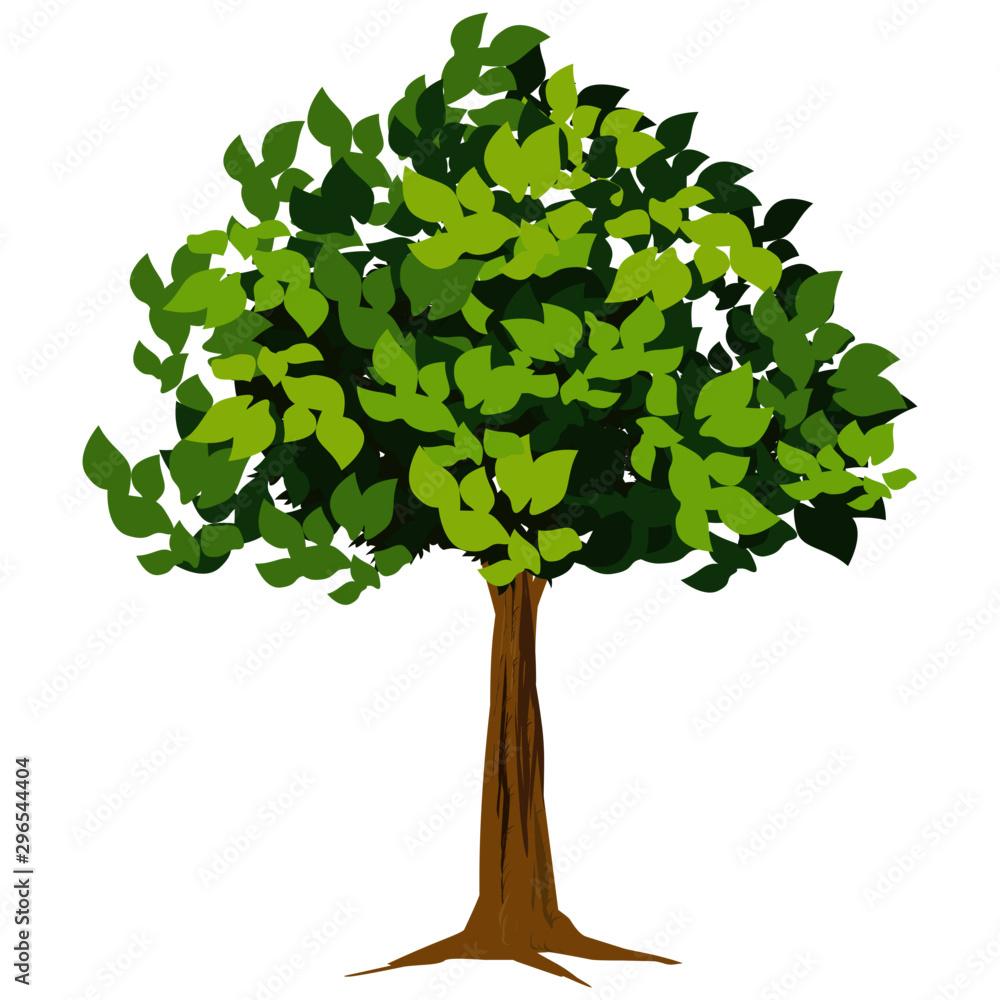 Single Tree - Cartoon Vector Image Stock Vector | Adobe Stock