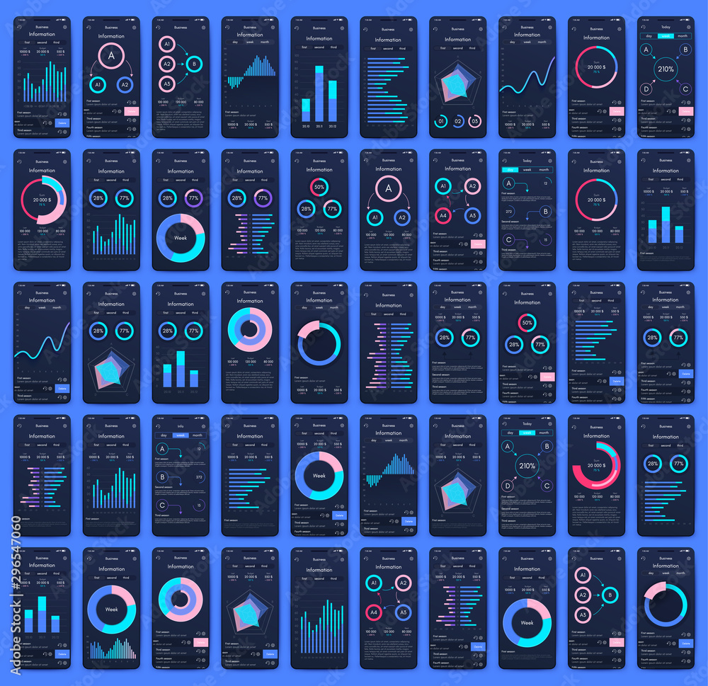Different Ui Ux Gui Screens And Flat Web Icons For Mobile Apps Stock Vector Adobe Stock