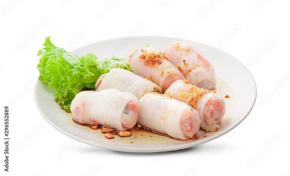 Rice noodle roll (or steamed rice roll) is a Cantonese dish from ...
