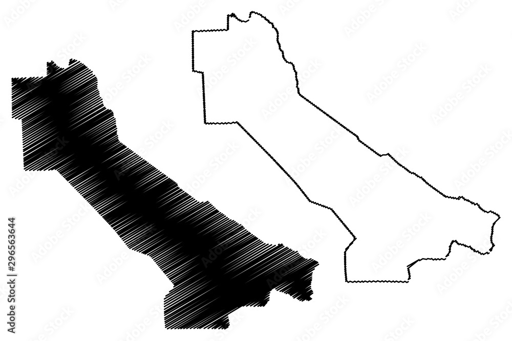 Lebap Region (Republic of Turkmenistan, Districts of Turkmenistan) map ...