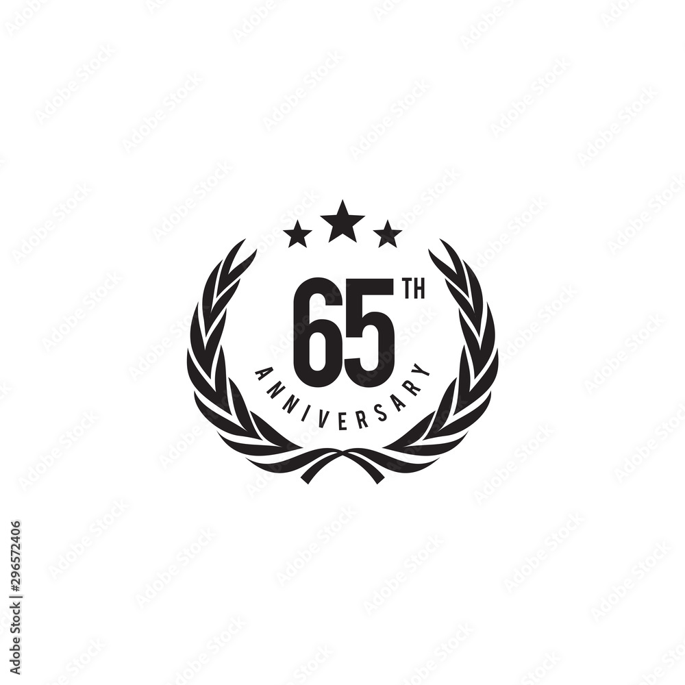65th years celebrating anniversary emblem logo design Stock Vector ...