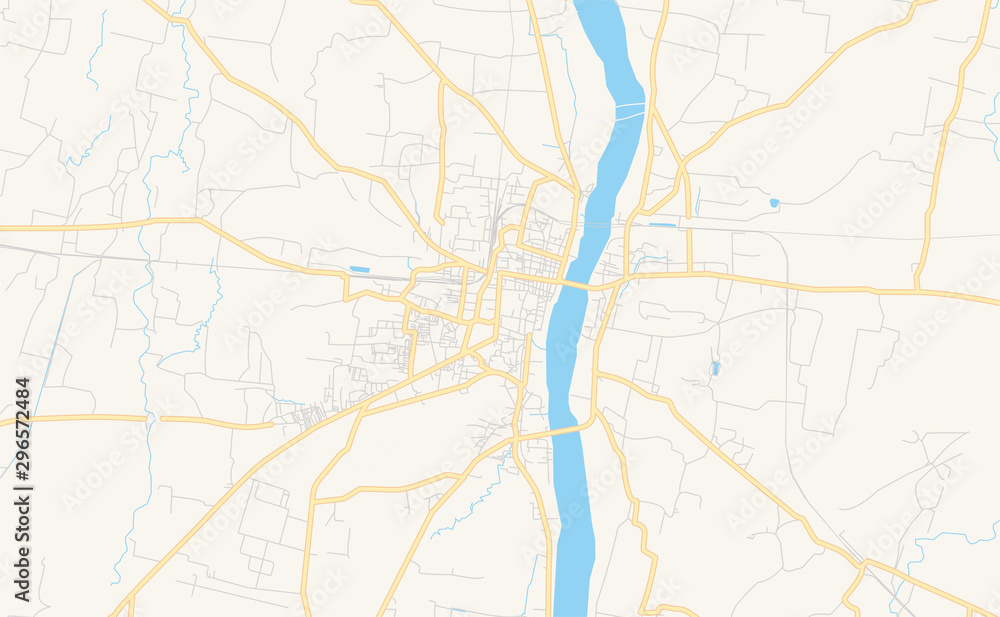 Printable street map of Gaya, India Stock Vector | Adobe Stock