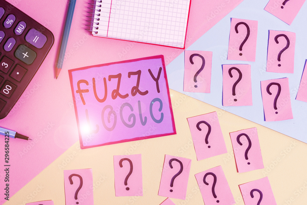 Handwriting text Fuzzy Logic. Conceptual photo checks for extent of ...