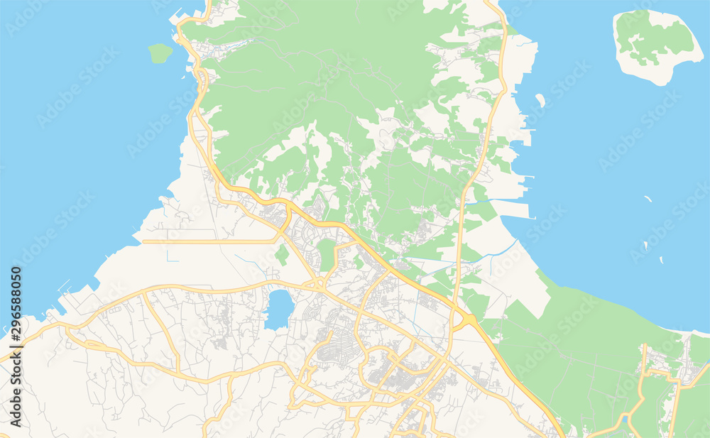 Printable street map of Cilegon, Indonesia Stock Vector | Adobe Stock