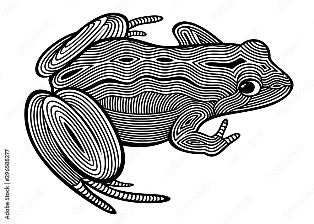 Vector illustration of outline, decorative, zentangle, stylized sitting ...