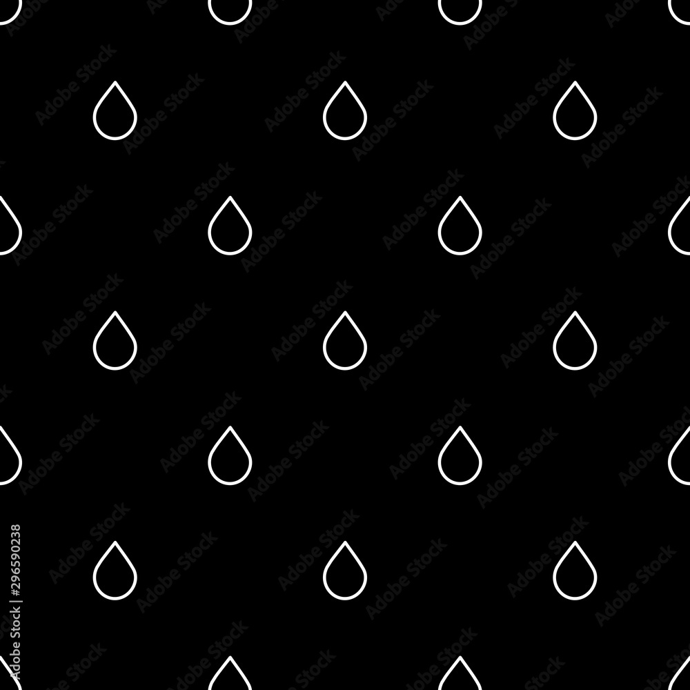 Cute black and white drop background with flat line drops. Sweet vector ...