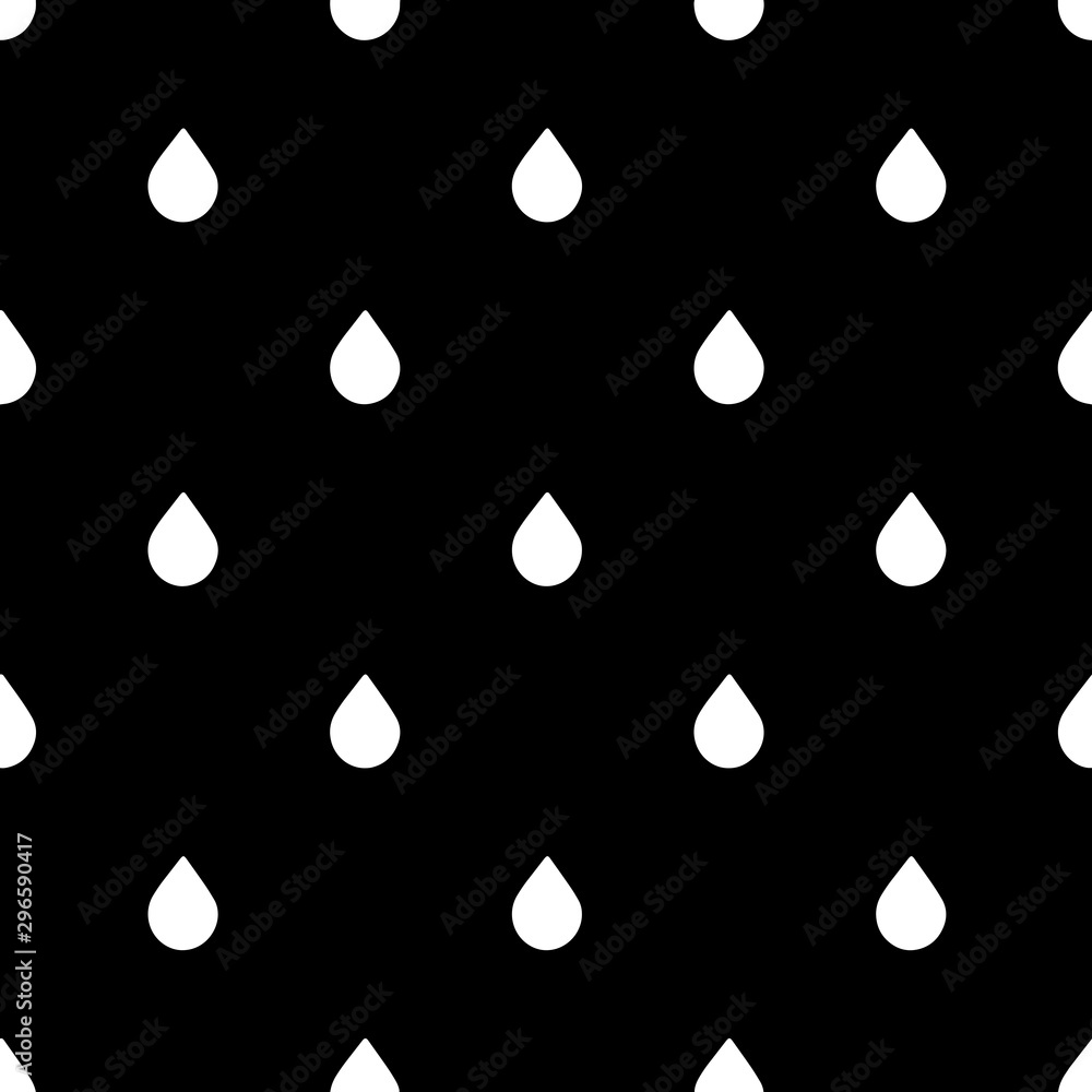 Cute black and white drop background with flat drops. Sweet vector ...