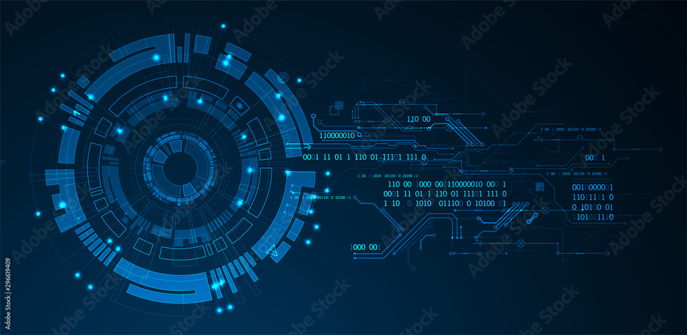 Abstract technology concept. Circuit board, high computer color ...