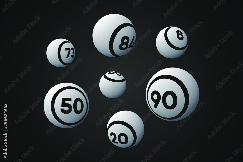 White Bingo Balls Vector Illustration Stock Vector | Adobe Stock