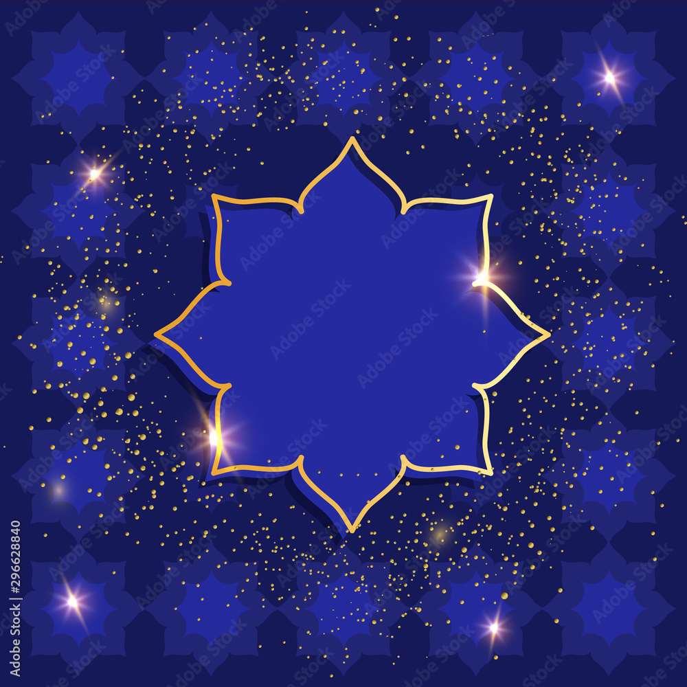 Blue islamic background for banners or posters with arabian or indian ...