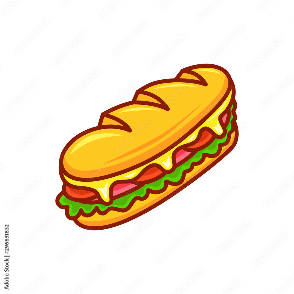 Subway Sandwich Drawing